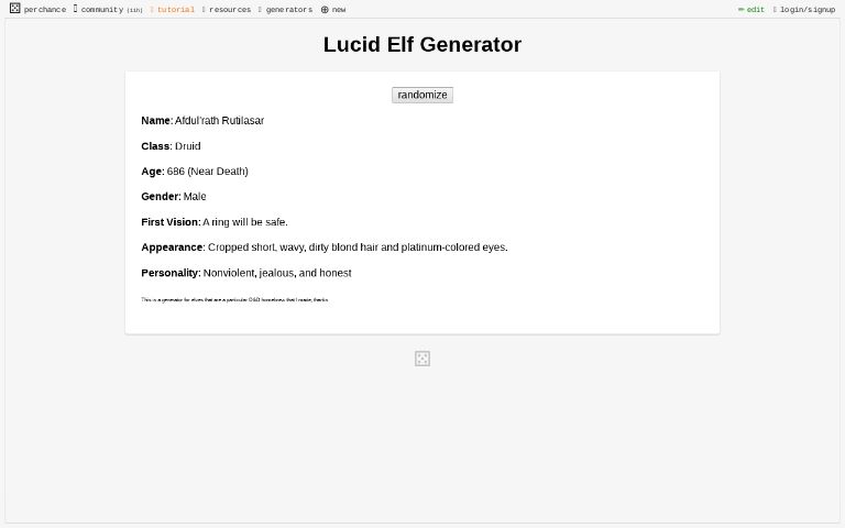 Lucid Elf Generator
