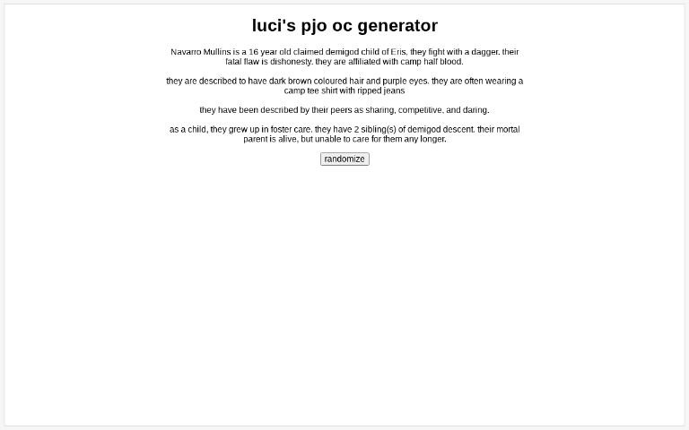 luci's pjo oc generator