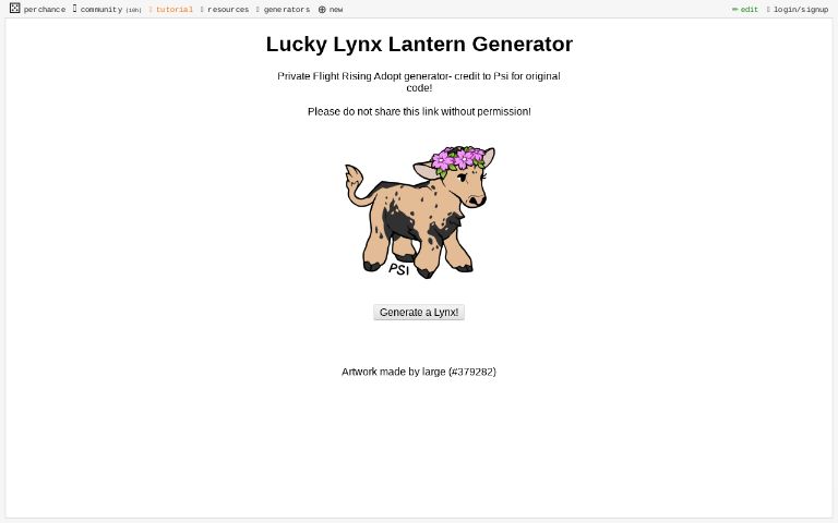 Lucky Lynx Lantern Generator