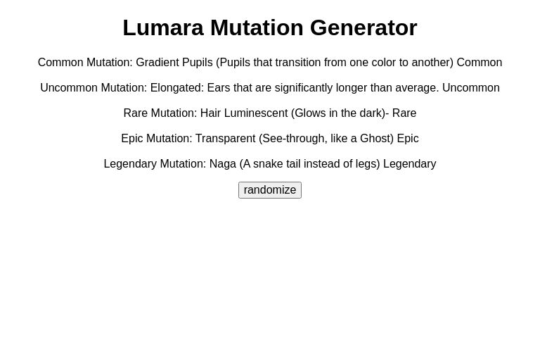 Lumara Mutation Generator