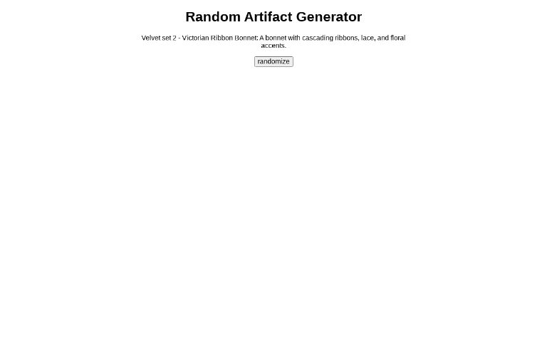 Random Artifact Generator