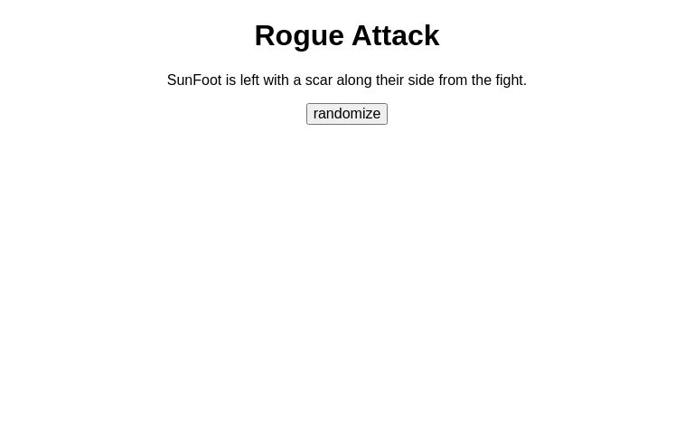 Rogue Attack ― Perchance Generator