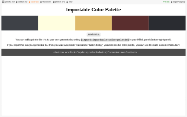 Importable Color Palette ― Perchance Generator