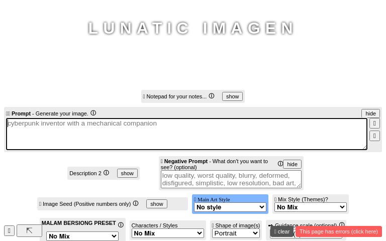 lunatics imagine private tester generator