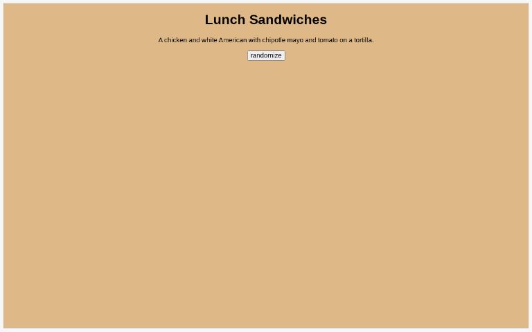 Lunch Sandwiches ― Perchance Generator
