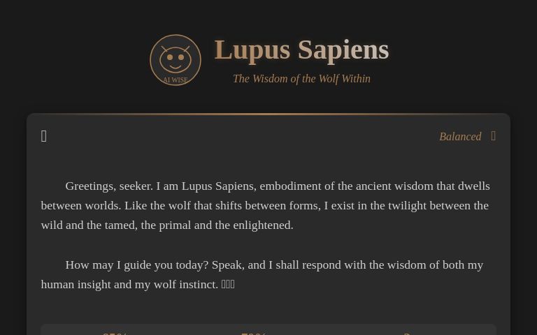 Lupus Sapiens ― Perchance Generator