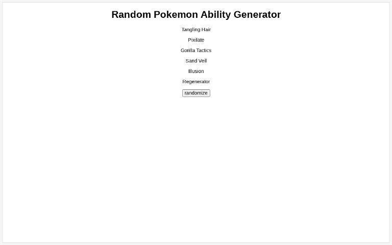 Random Pokemon Ability Generator