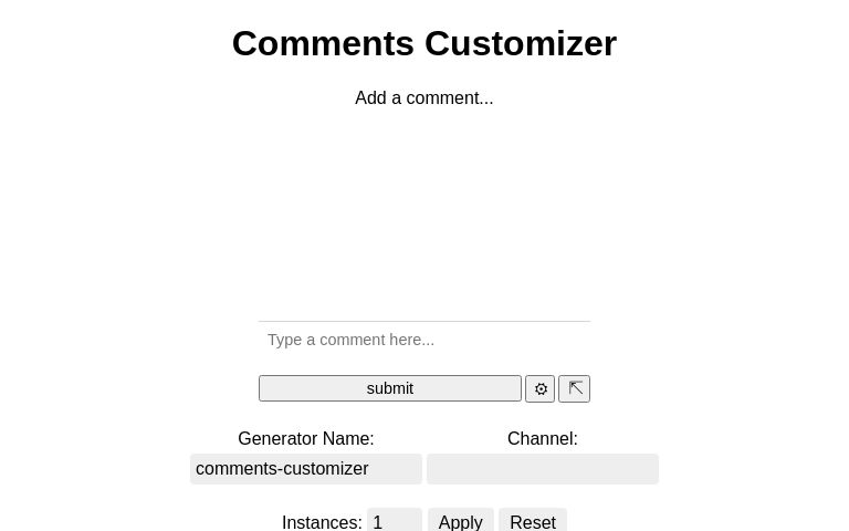 Comments Customizer ― Perchance Generator