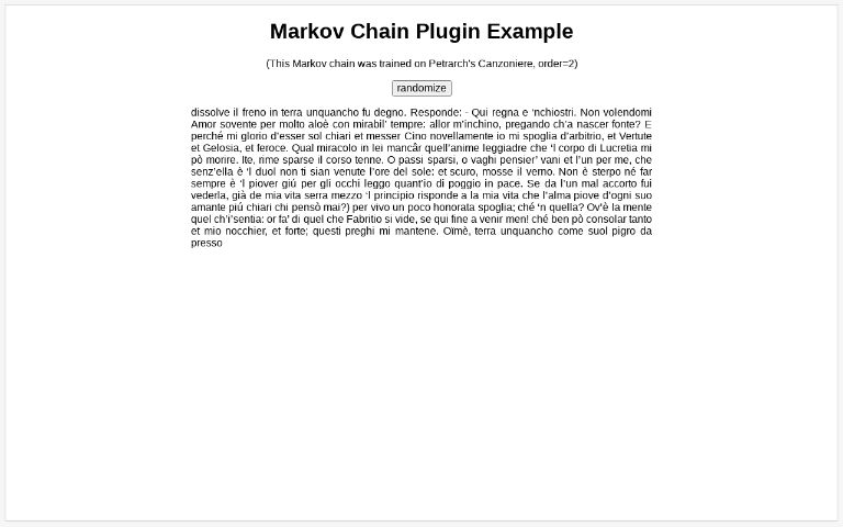Markov Chain Plugin Example