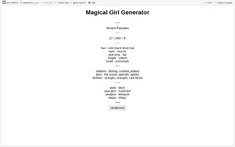 Magical Girl Generator