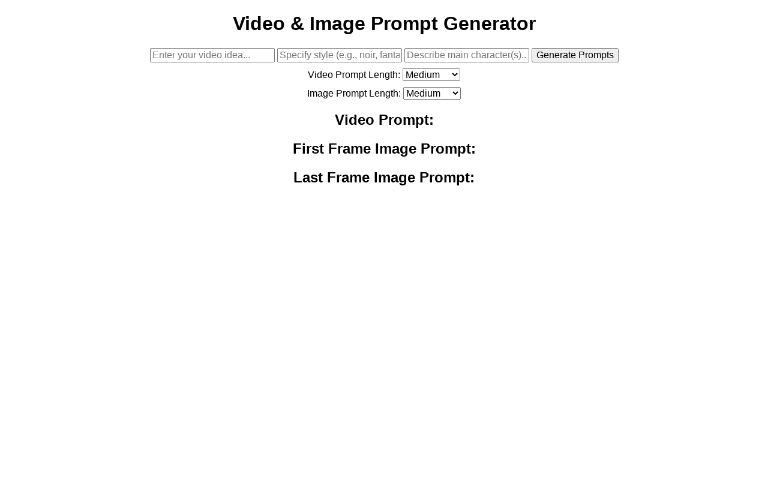 Video & Image Prompt Generator