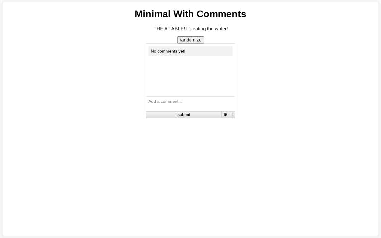 Minimal With Comments ― Perchance Generator