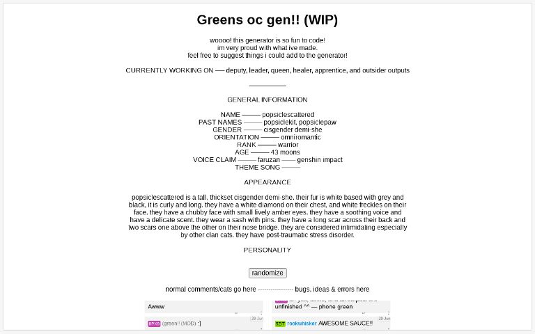 Greens oc gen!! (WIP)