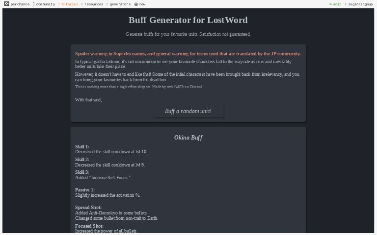 lwbuffgen-glb ― Perchance Generator