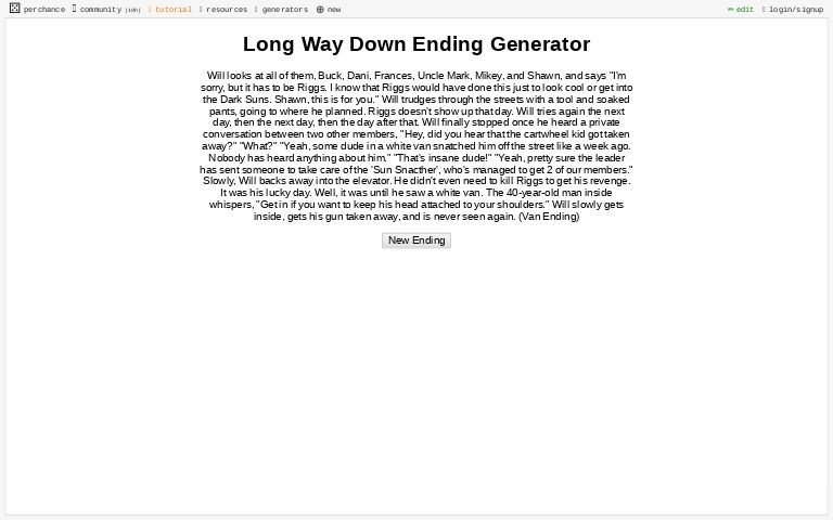 Long Way Down Ending Generator