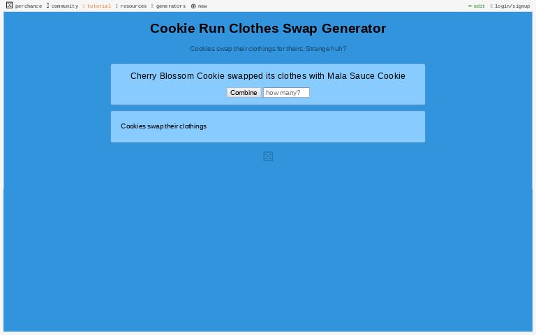 Cookie Run Clothes Swap Generator