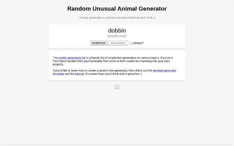 Random Unusual Animal Generator