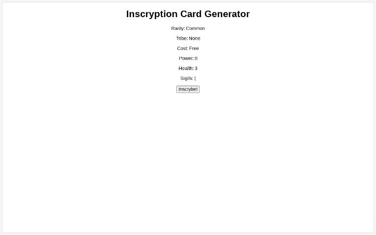 Inscryption Card Generator