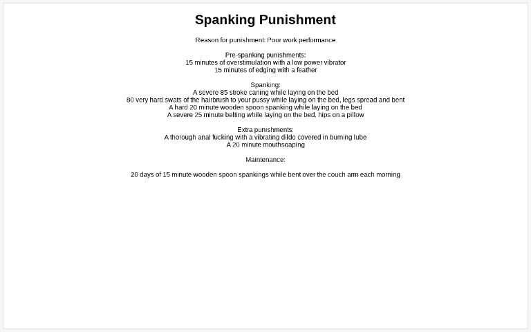 Spanking Punishment ― Perchance Generator