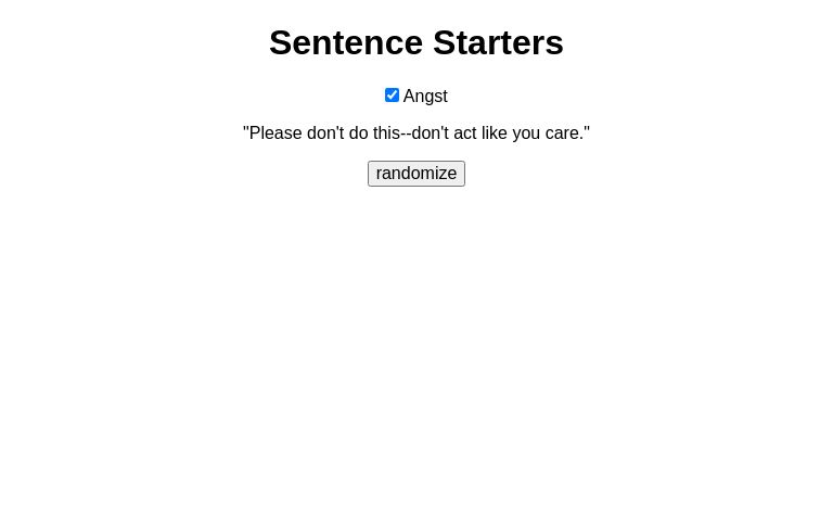Sentence Starters ― Perchance Generator