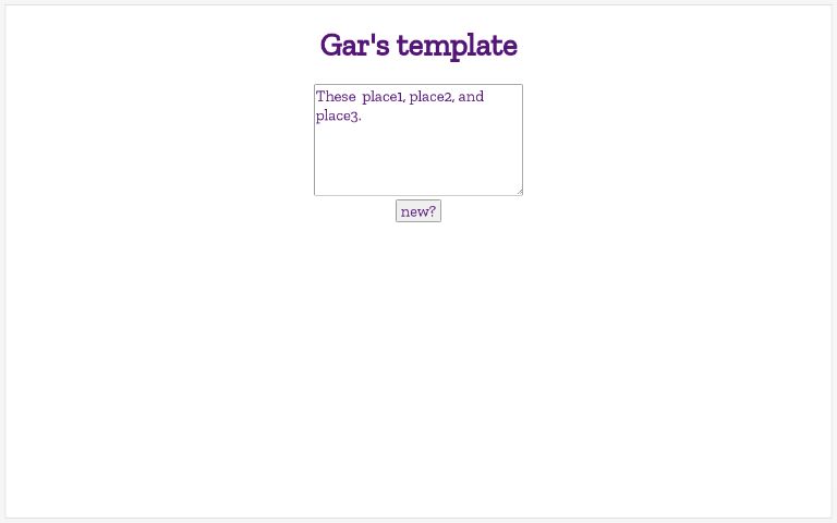 Gar's template ― Perchance Generator