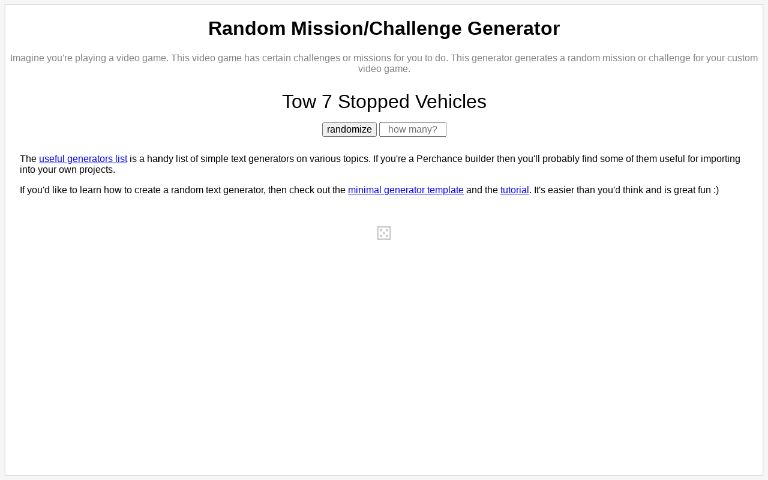 Random Mission/Challenge Generator