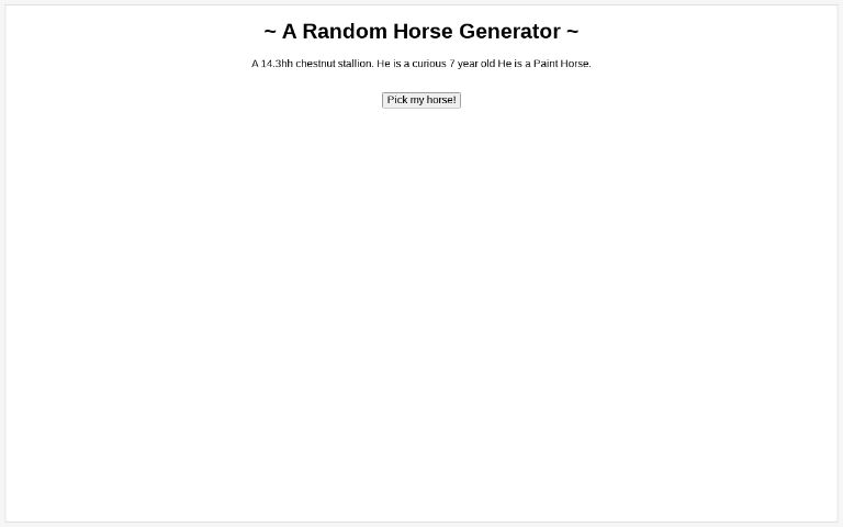 A Random Horse Generator
