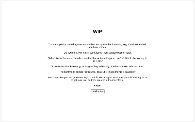 WIP ― Perchance Generator