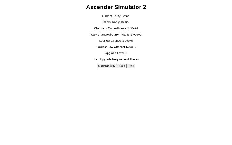 Ascender Simulator 2 ― Perchance Generator