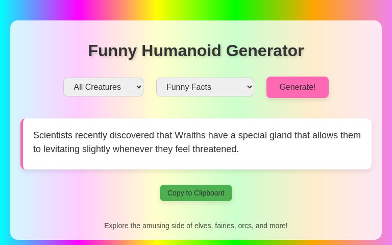 Funny Humanoid Generator