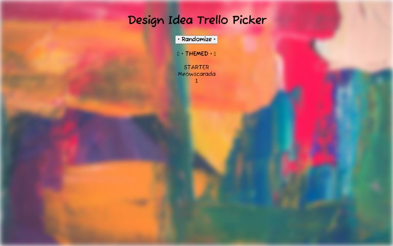 Design Idea Trello Picker ― Perchance Generator