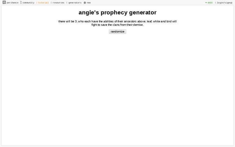 angie's prophecy generator