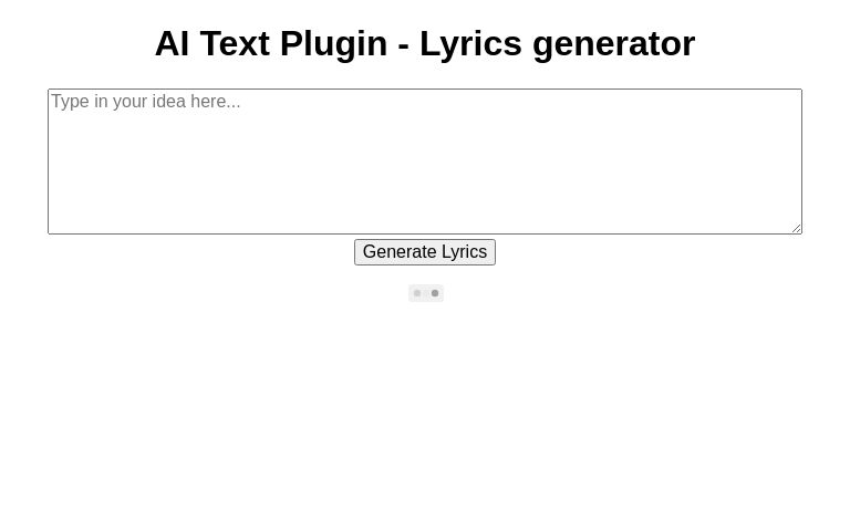 AI Text Plugin - Lyrics generator
