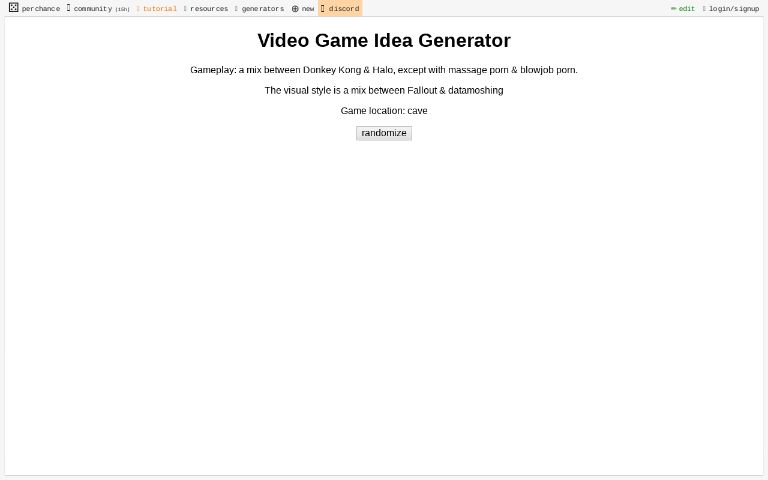 Video Game Idea Generator