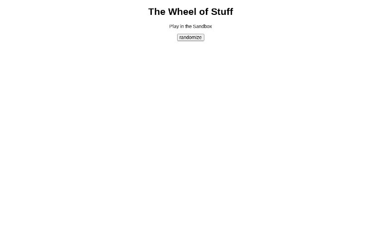 The Wheel of Stuff ― Perchance Generator