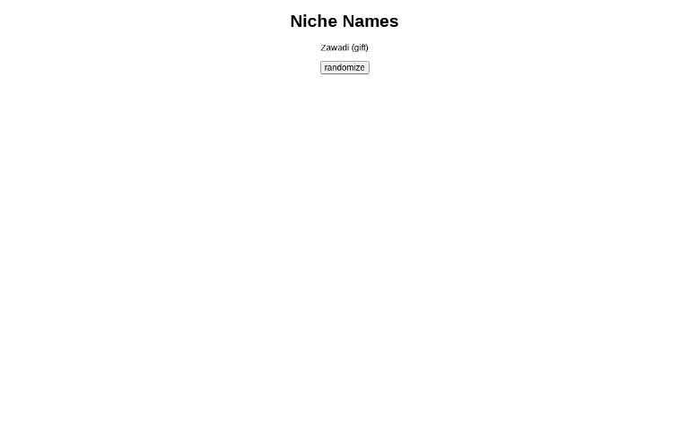 Niche Names ― Perchance Generator