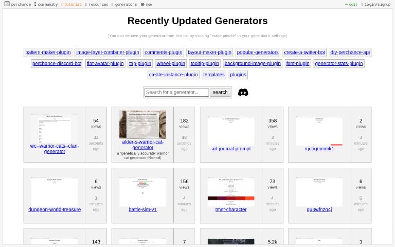 Recently Updated Generators