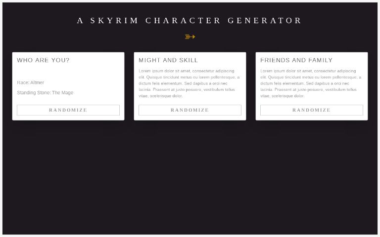 A Skyrim Character Generator