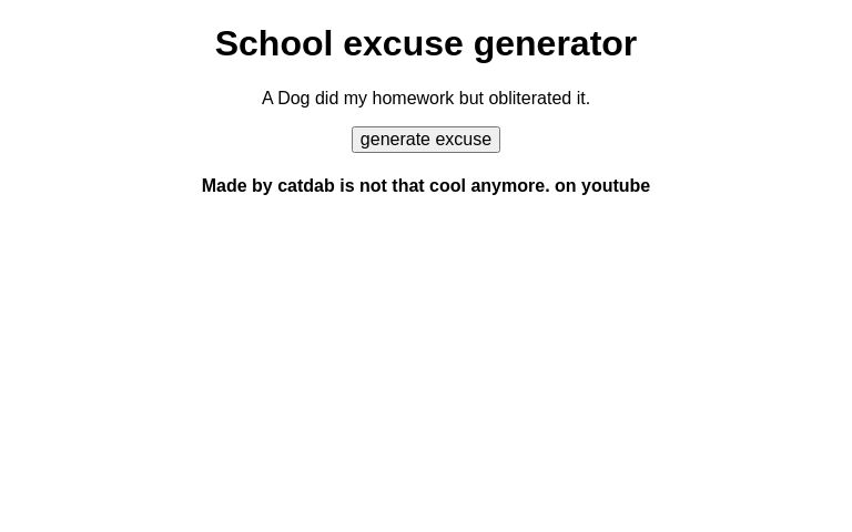 School excuse generator