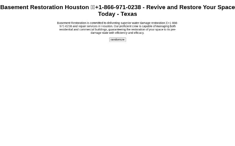 Basement Restoration Houston 📞+1-866-971-0238 - Revive and Restore Your ...
