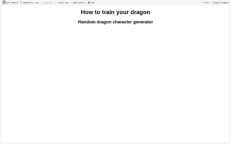 How to train your dragon ― Perchance Generator