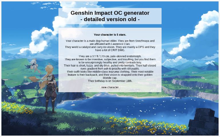 Genshin Impact OC generator - detailed version old