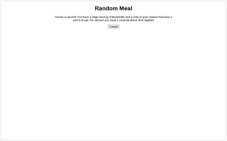 Random Meal ― Perchance Generator