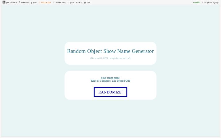 Random Object Show Name Generator