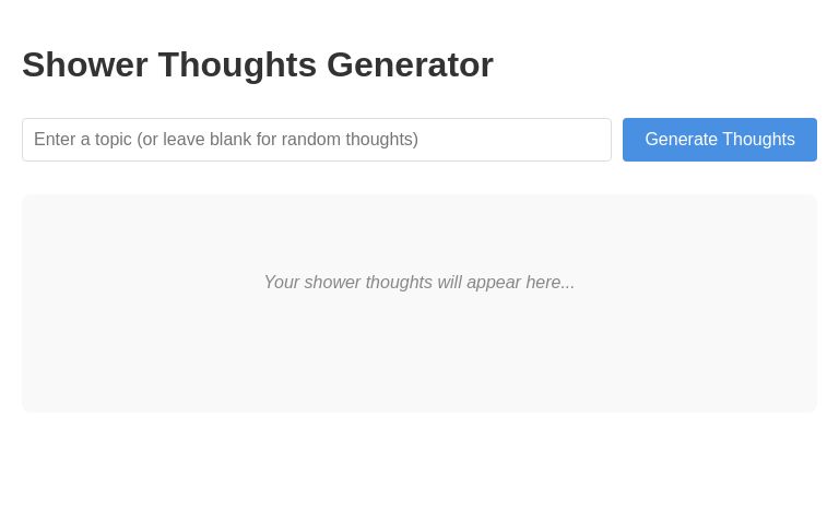 Shower Thoughts Generator