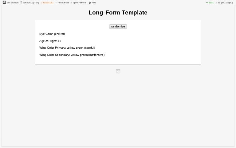 Long-Form Template ― Perchance Generator