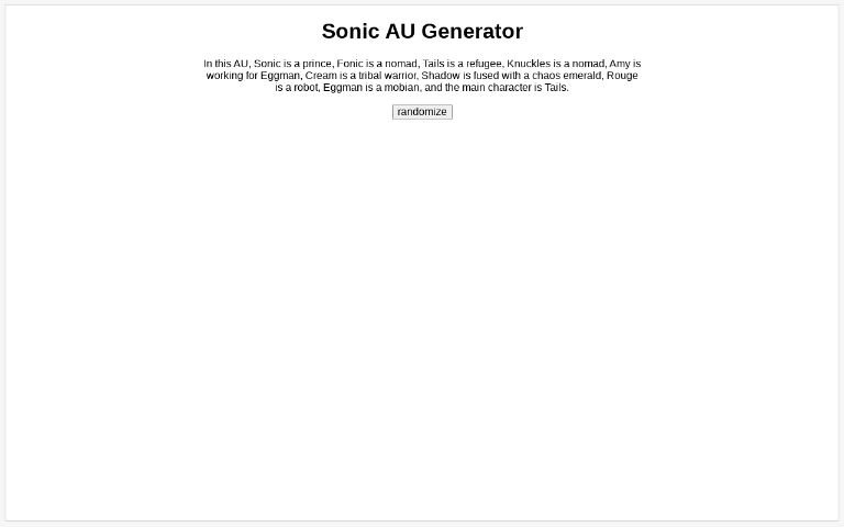Sonic AU Generator