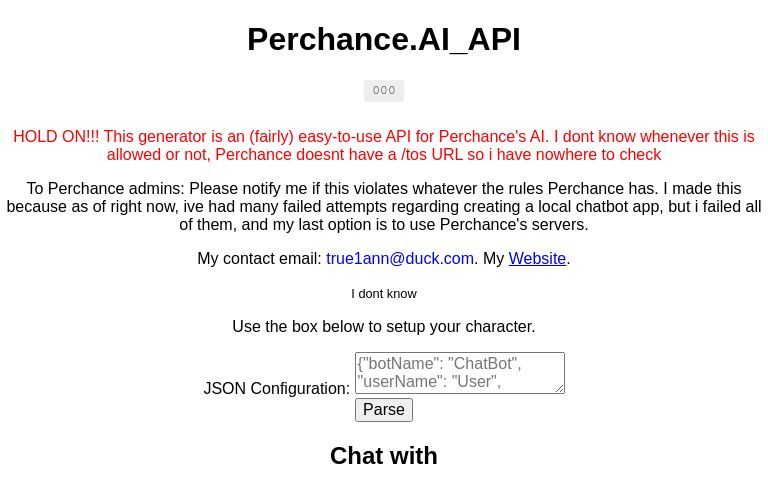 Perchance.AI_API ― Perchance Generator