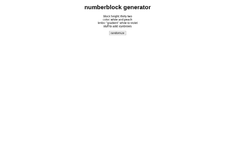 numberblock generator