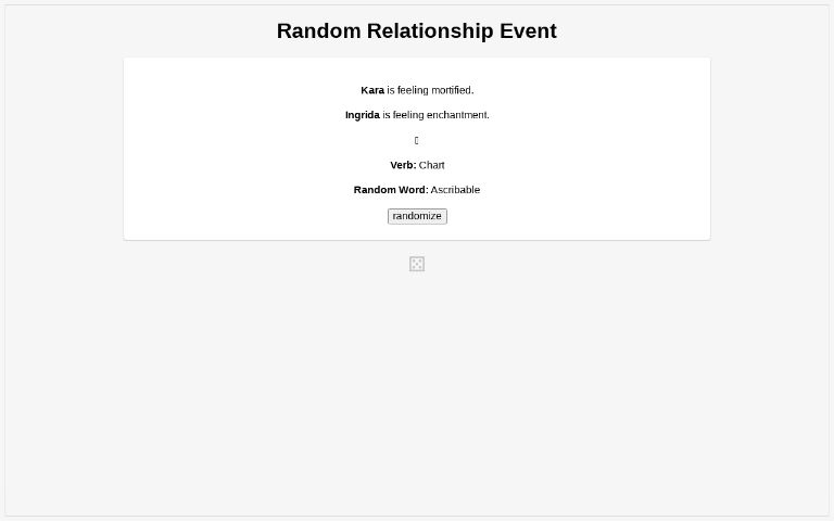 Random Relationship Event ― Perchance Generator